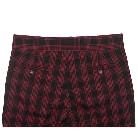 Chiragh Apparel | Pants | Mens Gurkha Pants Red Black Plaid Wool Slim ...